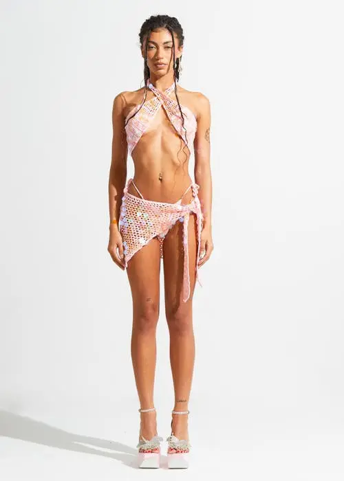 SPARKL Siren Cross Top - Pink