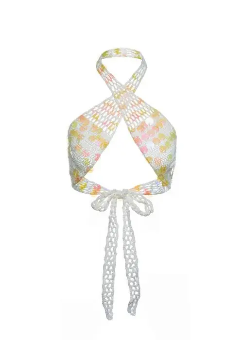 SPARKL Siren Cross Top - White