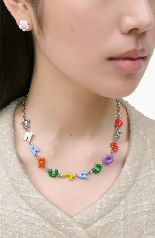 Marc Jacobs Color Ballon Charm Necklace - Silver Multi