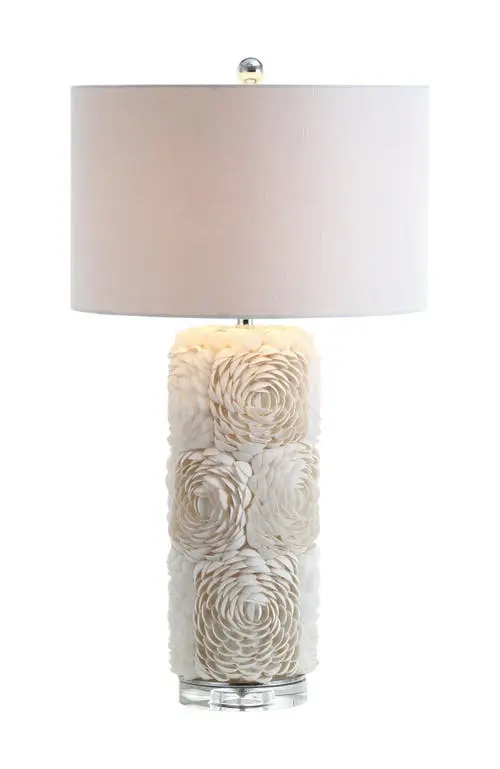 JONATHAN Y Rosette 28.5" Seashell/resin/crystal Led Table Lamp - Cream