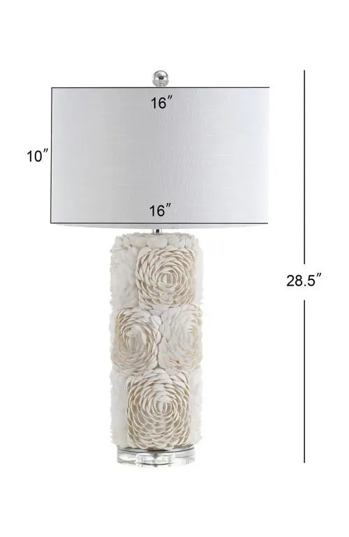 JONATHAN Y Rosette 28.5" Seashell/resin/crystal Led Table Lamp