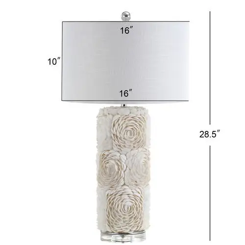 JONATHAN Y Rosette 28.5" Seashell/resin/crystal Led Table Lamp