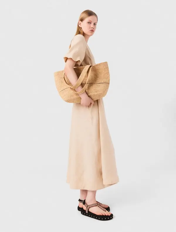 Maje Raffia Tote Bag