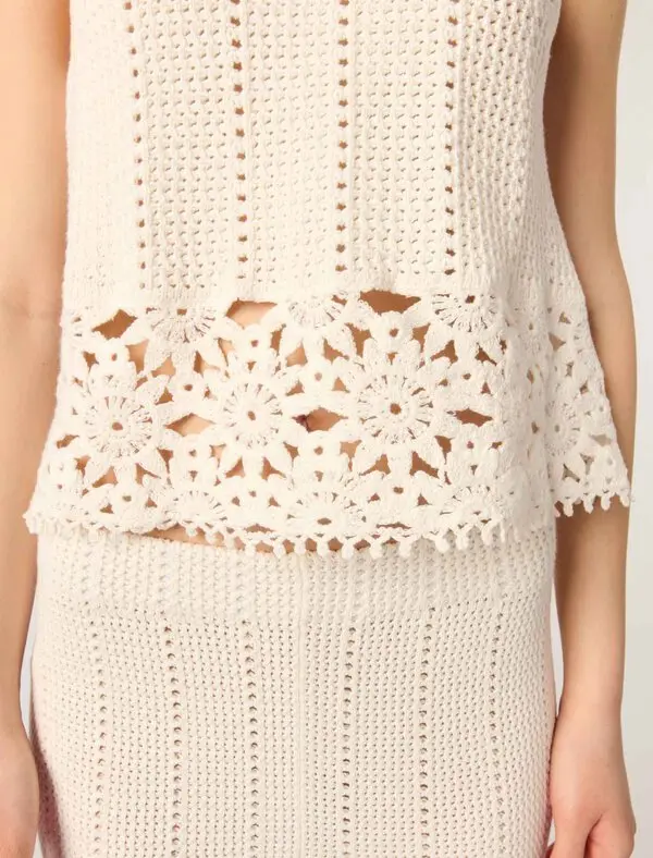 Maje Crochet Vest Top
