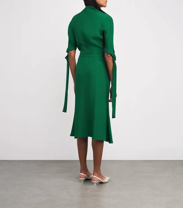 Edeline Lee Bubble Jacquard Pedernal Midi Dress - Green | Editorialist