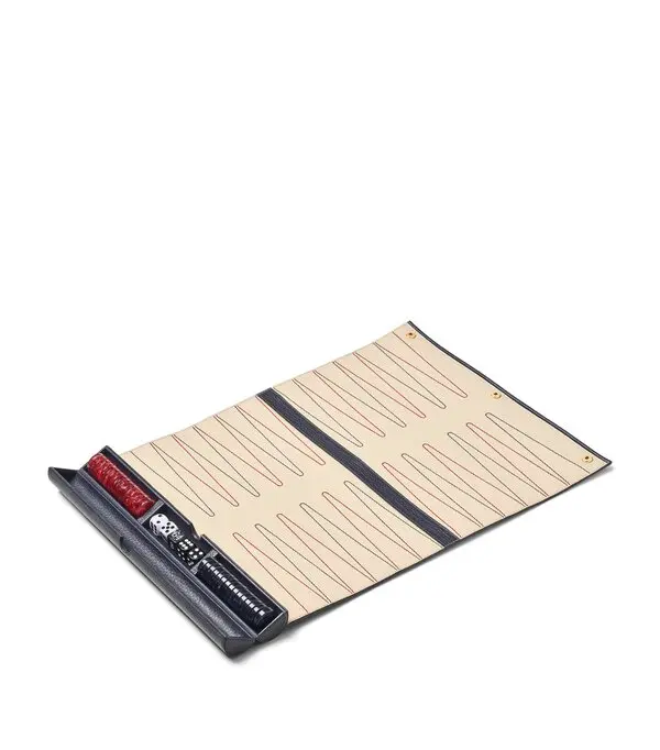 ASPINAL OF LONDON Leather Travel Backgammon Set