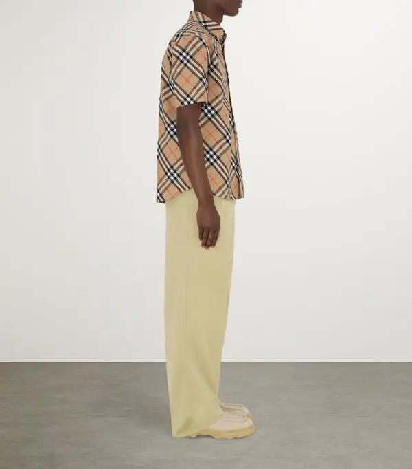 Burberry Organic Cotton Short-sleeve Check Shirt - Yellow
