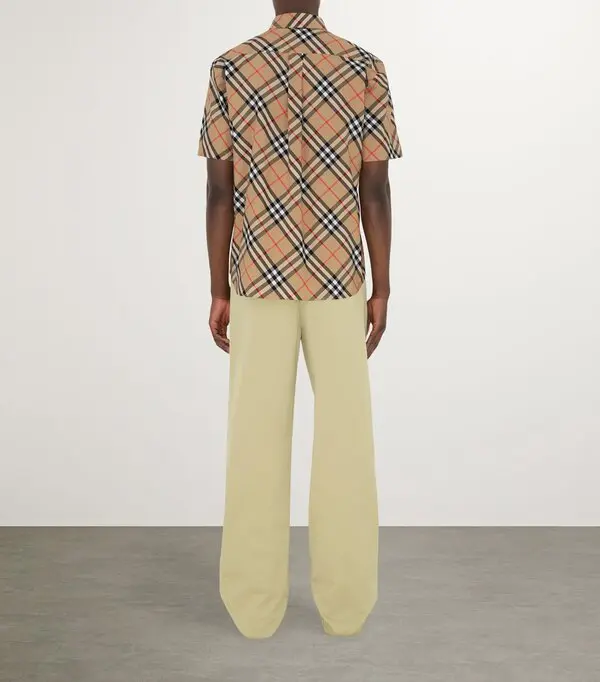 Burberry Organic Cotton Short-sleeve Check Shirt - Yellow