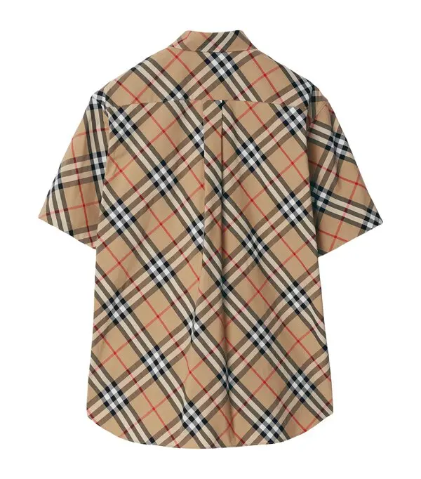 Burberry Organic Cotton Short-sleeve Check Shirt - Yellow