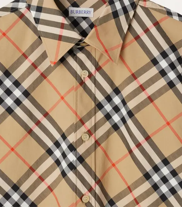 Burberry Organic Cotton Short-sleeve Check Shirt - Yellow