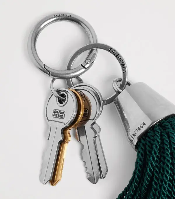 Balenciaga Pom-pom Keyring - Green