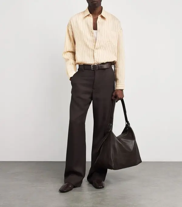 SUNFLOWER Cotton-blend Stripe Stable Shirt - Ivory