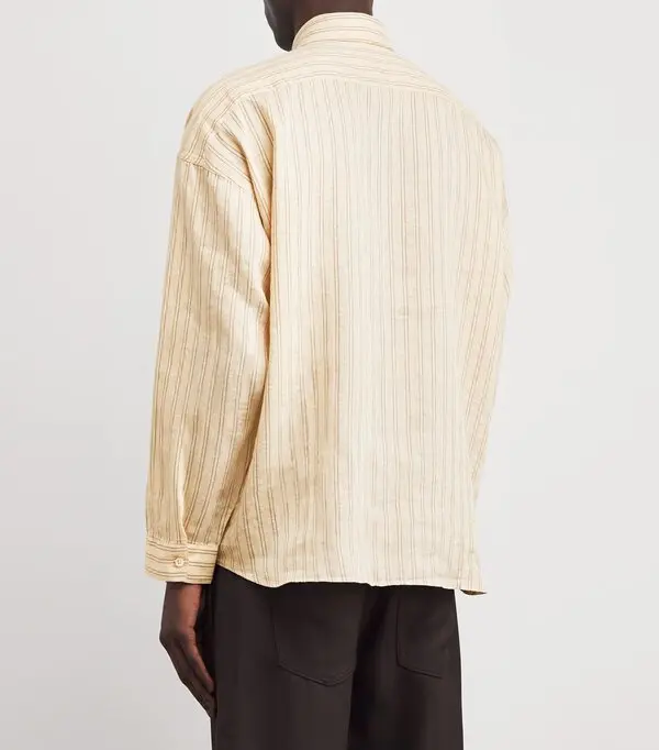 SUNFLOWER Cotton-blend Stripe Stable Shirt - Ivory