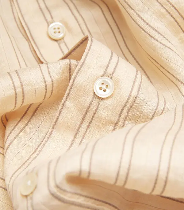 SUNFLOWER Cotton-blend Stripe Stable Shirt - Ivory