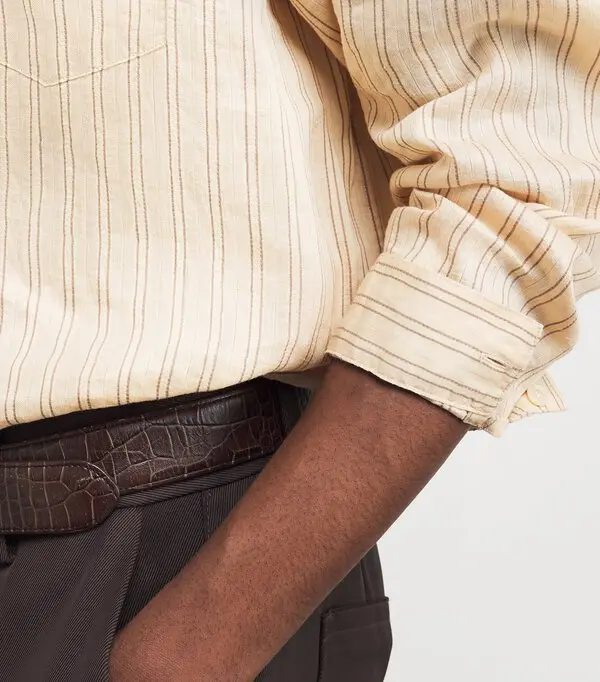 SUNFLOWER Cotton-blend Stripe Stable Shirt - Ivory