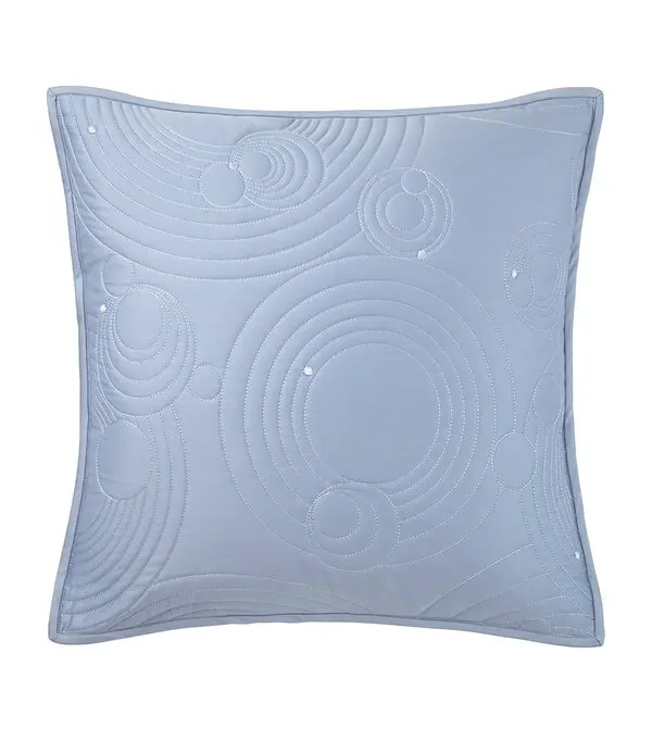 YVES DELORME COUTURE Quilted Ondes Square Pillowcase - Blue