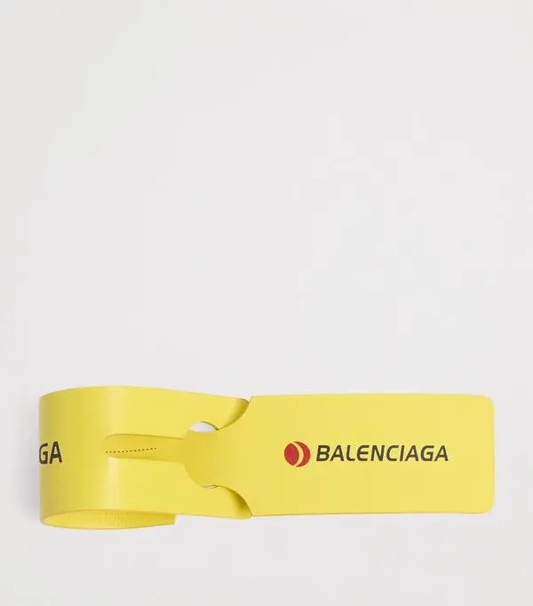 Balenciaga Luggage Tag Keyring - White