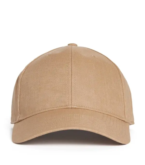 Ralph Lauren Leather-trim Linen Cap - White