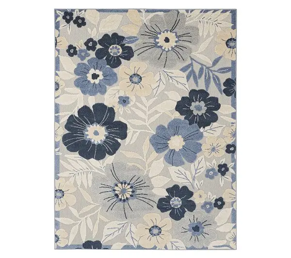 NOURISON HOME Home Poppy Floral Print Indoor/outdoor 5.3'x7' Rug - One-color