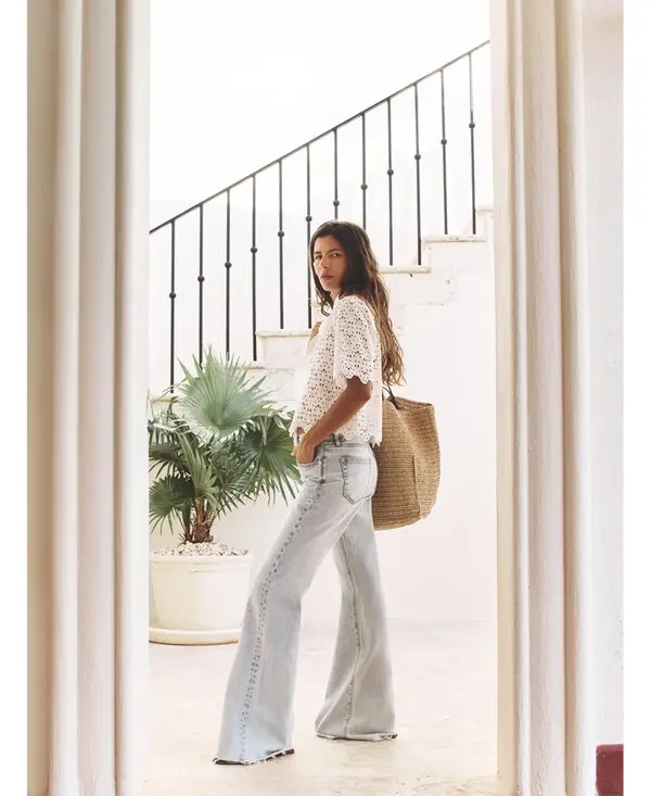 FRAME The Deco Eyelet Top