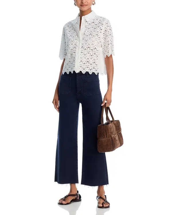FRAME The Deco Eyelet Top