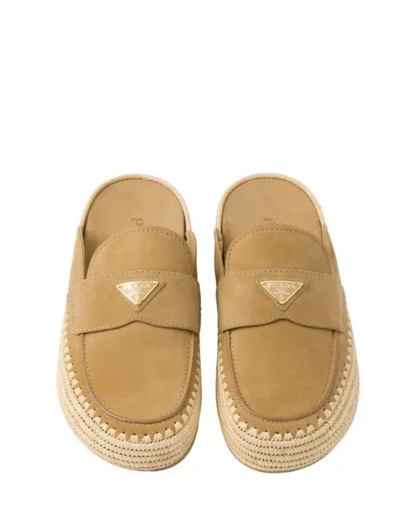Prada Suede Flatform Mules