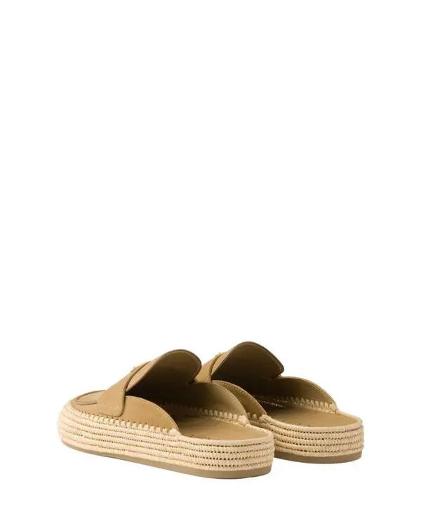 Prada Suede Flatform Mules
