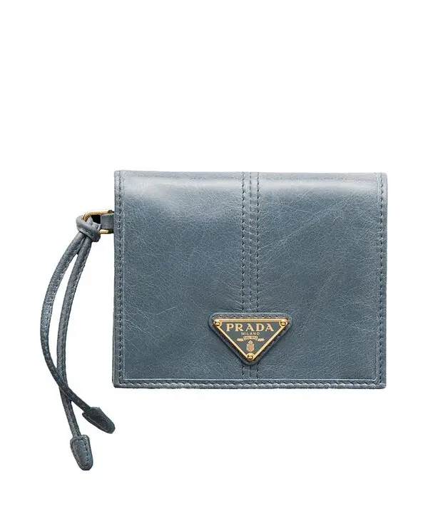 Prada Small Leather Wallet - Blue