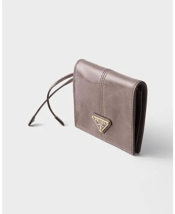 Prada Small Leather Wallet - Grey