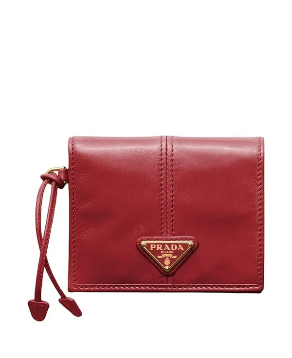 Prada Small Leather Wallet - Red