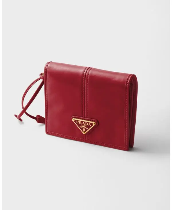 Prada Small Leather Wallet - Red