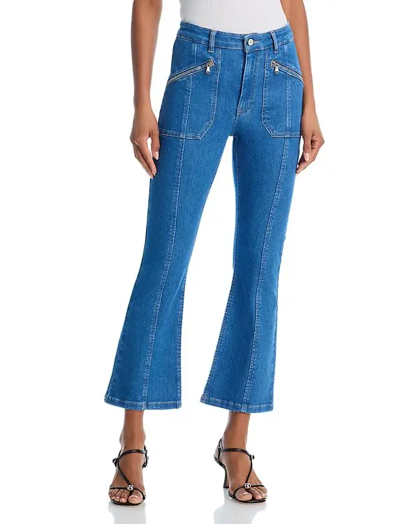 Cinq à Sept Celeste Crop High-Rise Flare Jeans In Surf Blue 25