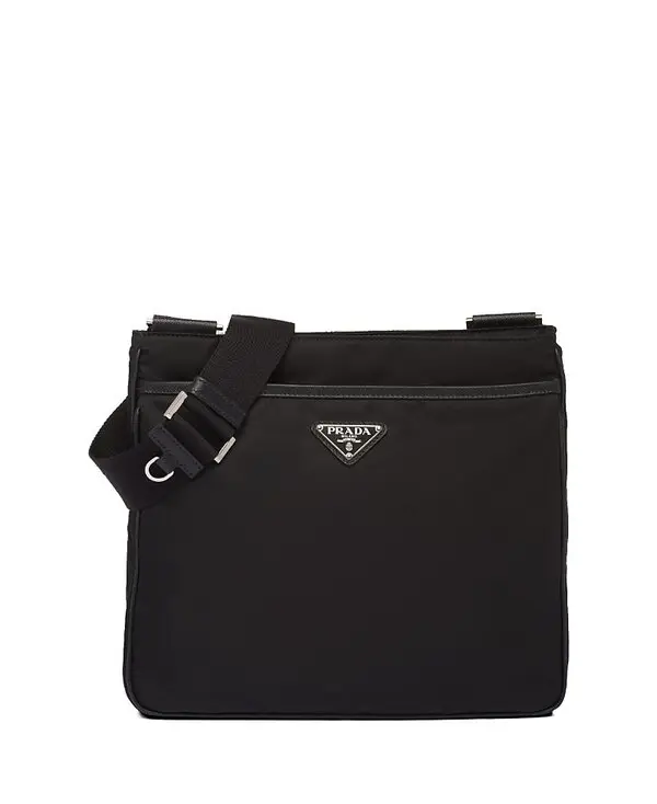 Prada Re-nylon And Saffiano Leather Shoulder Bag - Black