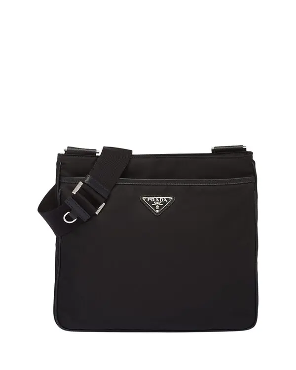 Prada Re-nylon And Saffiano Leather Shoulder Bag - Black