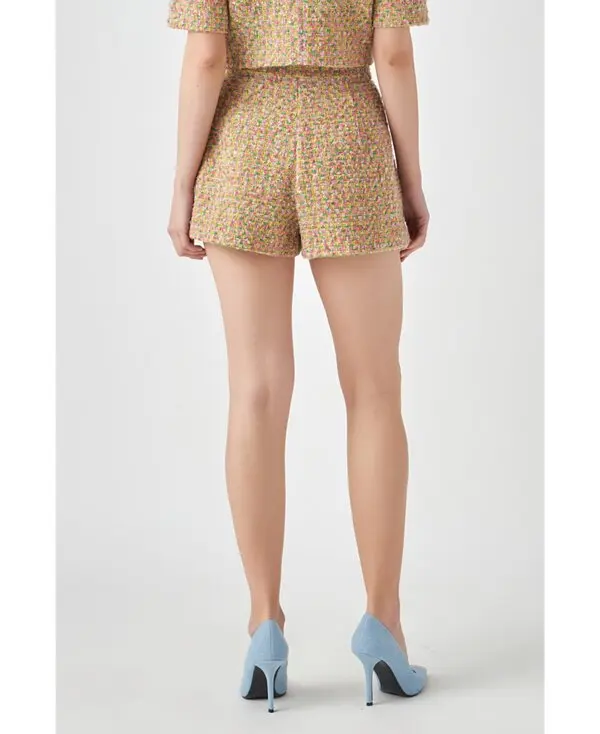 English Factory Boucle Pleated Skorts