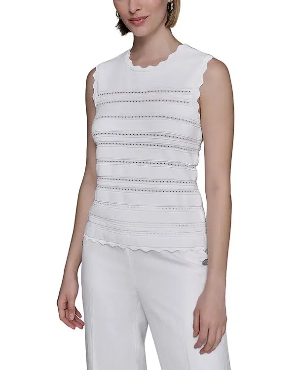 Karl Lagerfeld Paris Scalloped Tank Top