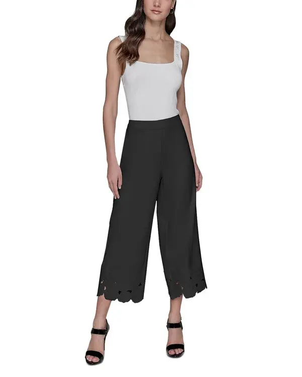 Karl Lagerfeld Paris Flora Cut Out Cropped Pants