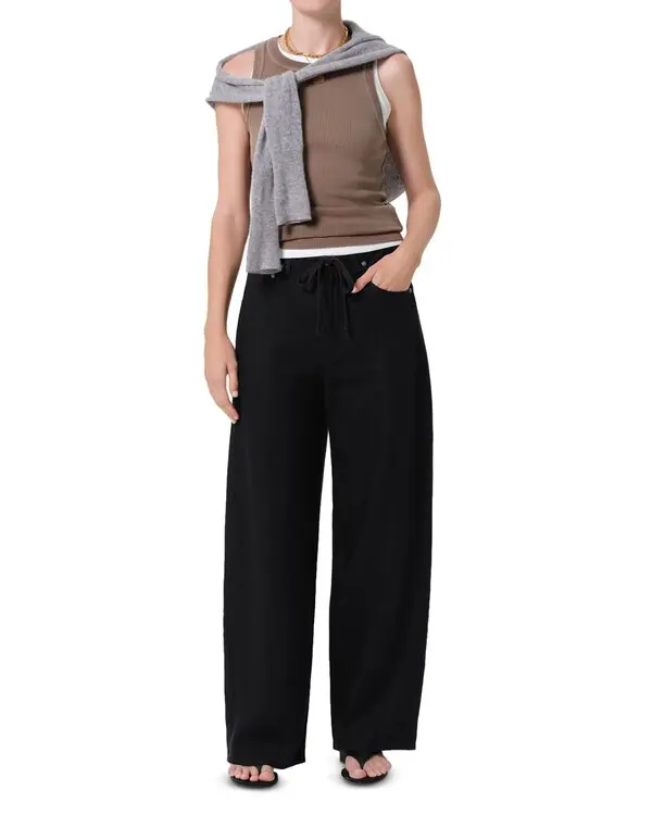 Citizens Of Humanity Brynn Drawstring Linen Trousers - True Navy
