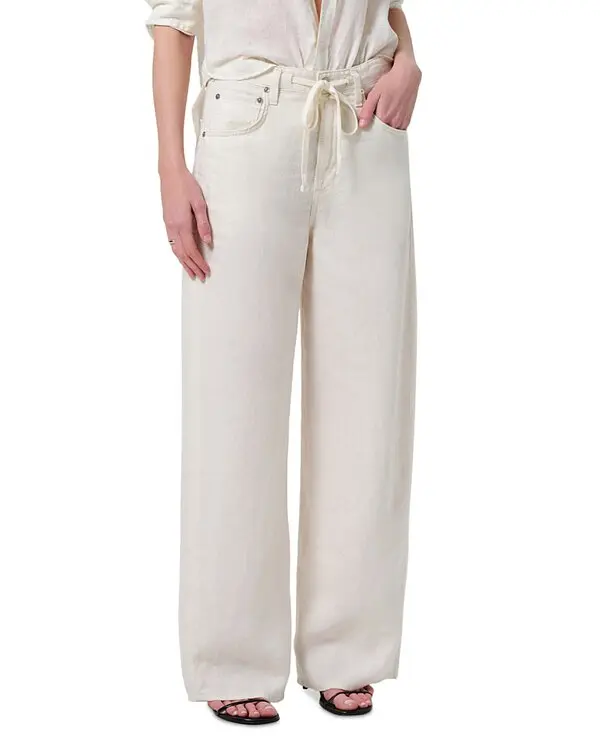 Citizens Of Humanity Brynn Drawstring Linen Trousers - Vanilla