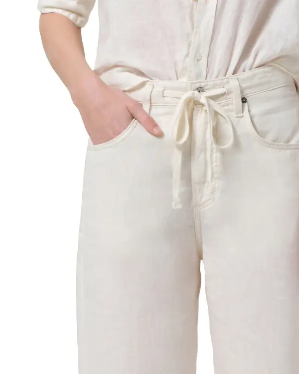 Citizens Of Humanity Brynn Drawstring Linen Trousers - Vanilla