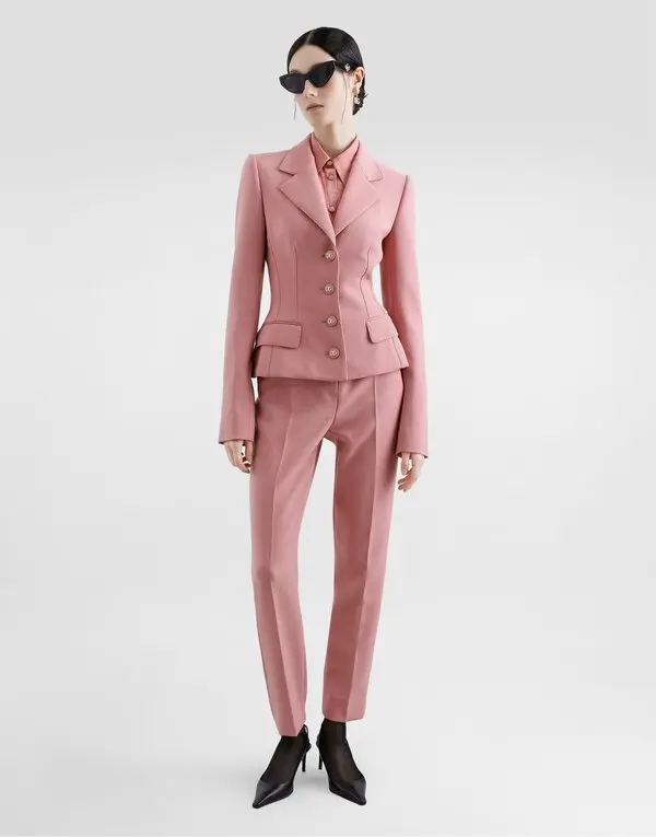 Dolce & Gabbana Tailored Double Wool Crepe Pants - Pink