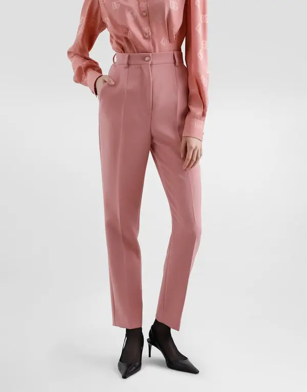 Dolce & Gabbana Tailored Double Wool Crepe Pants - Pink