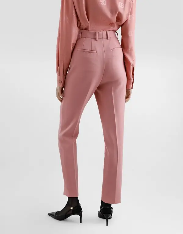 Dolce & Gabbana Tailored Double Wool Crepe Pants - Pink