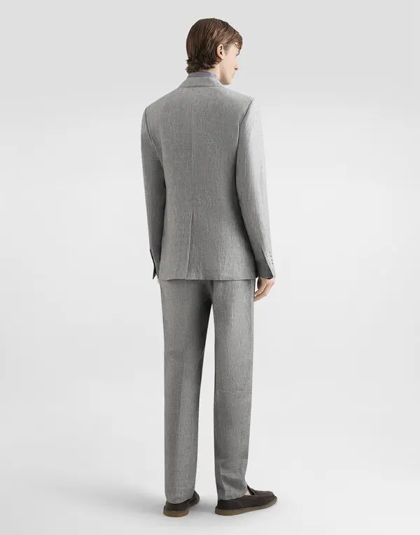 Dolce & Gabbana Sicilia Light Double-breasted Linen Canvas Jacket - Grey