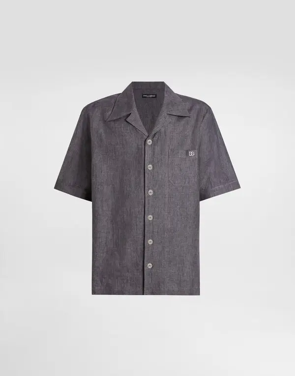 Dolce & Gabbana Hawaii Linen Canvas Shirt - Grey