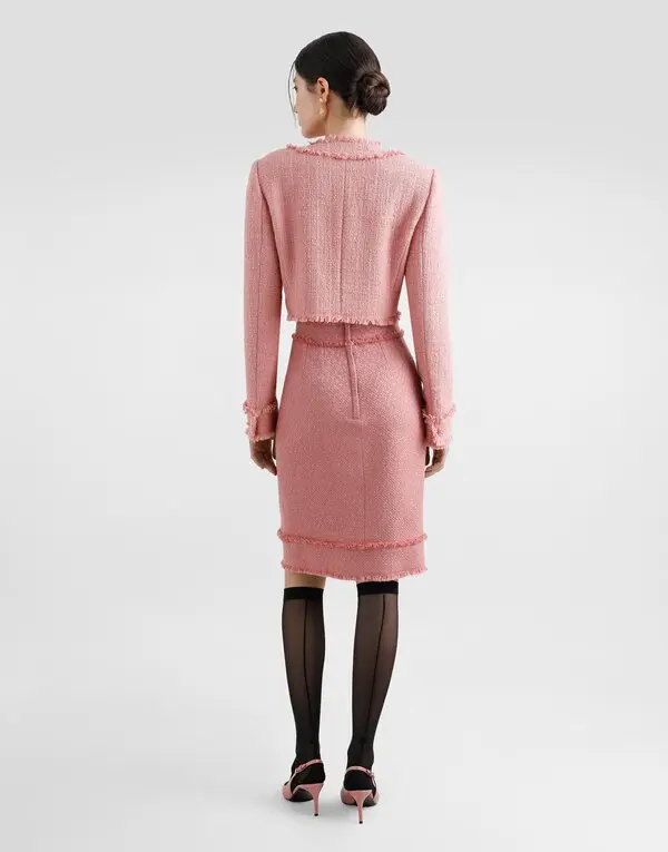 Dolce & Gabbana Short Raschel Tweed Jacket - Pink