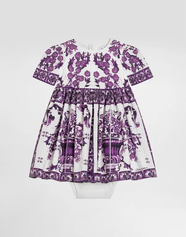 Dolce & Gabbana Majolica-print Cotton Poplin Dress - Multicolor