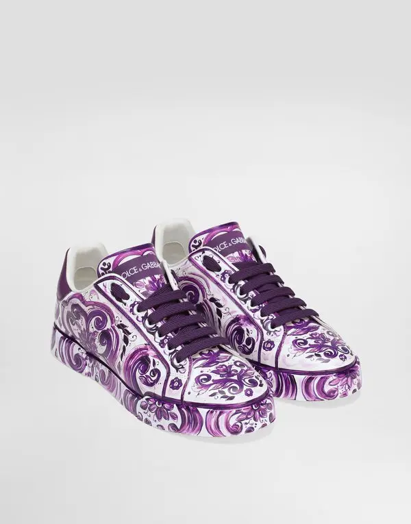 Dolce & Gabbana Majolica Print Portofino Light Strobel Sneakers - Multicolor