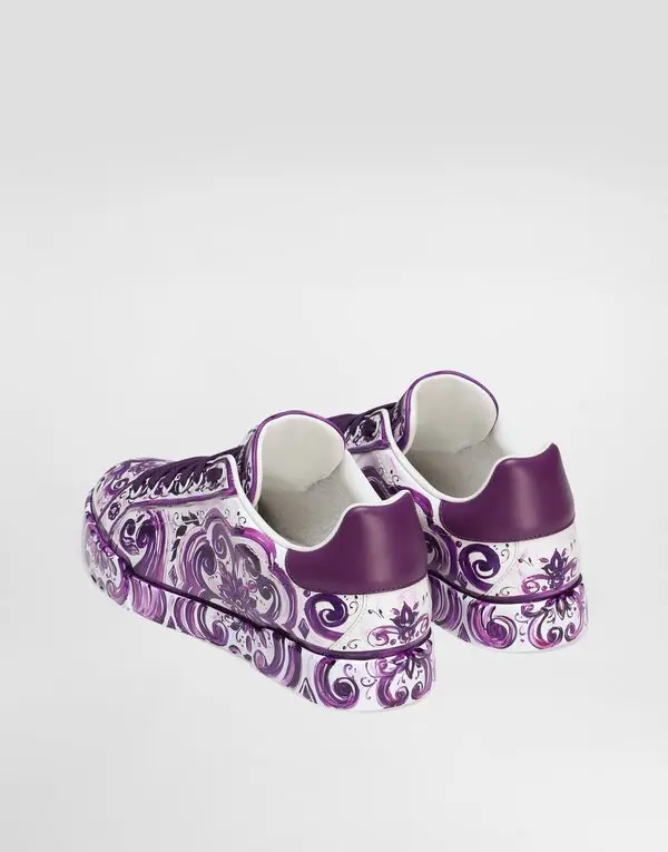 Dolce & Gabbana Majolica Print Portofino Light Strobel Sneakers - Multicolor