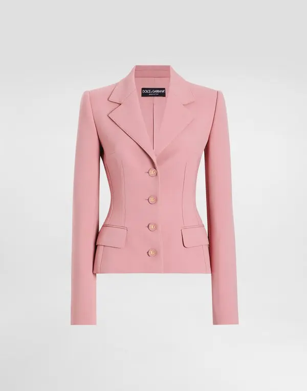 Dolce & Gabbana Single-breasted Wool Crepe Dolce Jacket - Pink